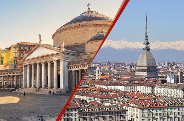 Naples to Turin Train Tickets from 38,9 €| Italotreno